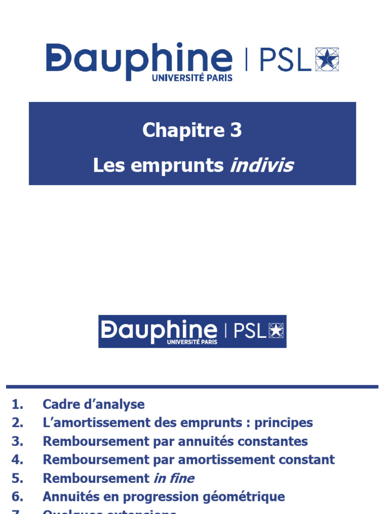 Chap3 EmpruntIndivis 2024 Etudiants | PDF