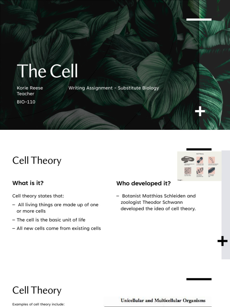 The Cell: Korie Reese Writing Assignment - Substitute Biology Teacher ...