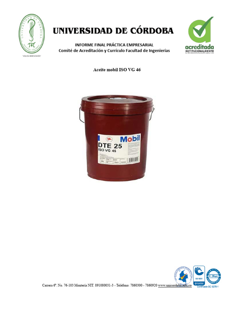 Aceite Mobil ISO VG 46 | PDF