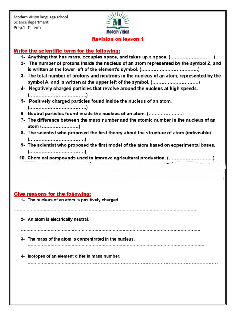 Revision On Lesson 1 Grade 7 | PDF | Teaching Methods & Materials ...