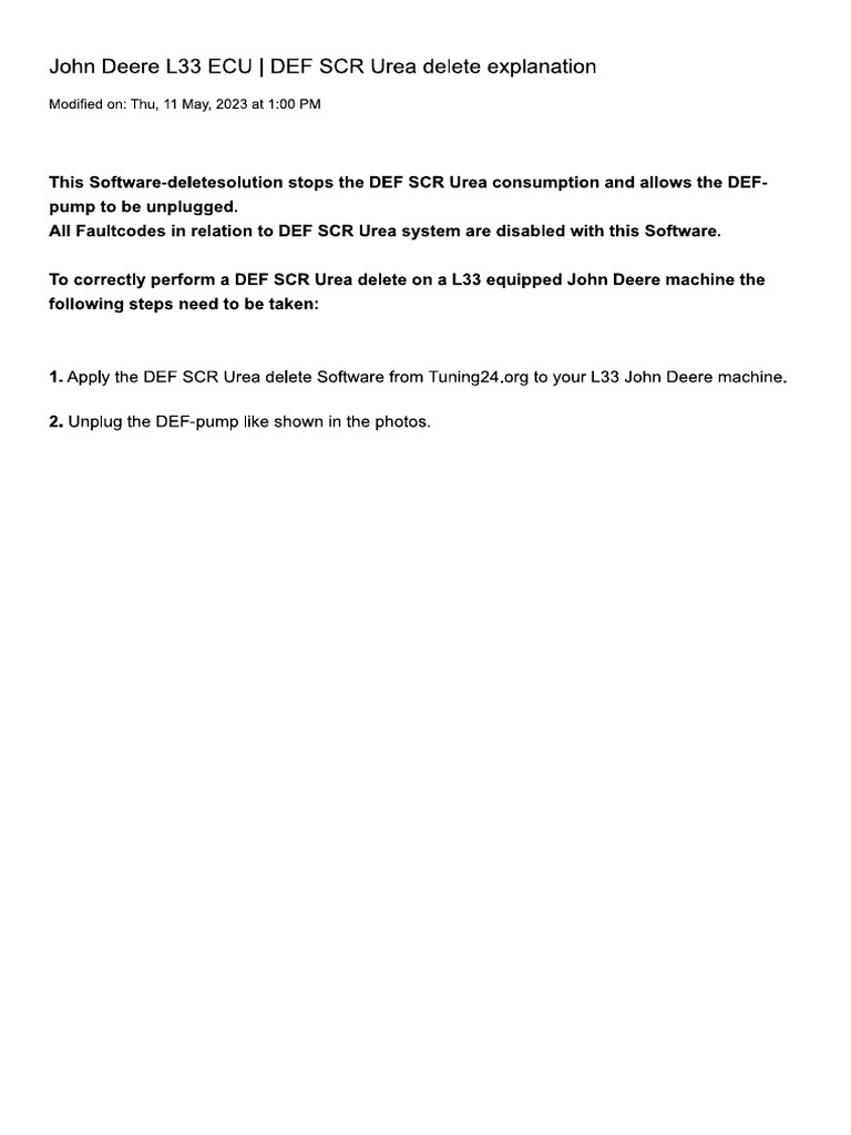 John deere scr guide | PDF