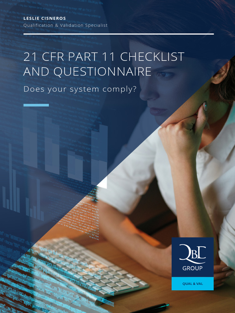 21 CFR Part 11 checklist and questionnaire - QbD Group | PDF
