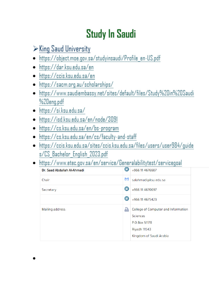 Study in Saudi | PDF