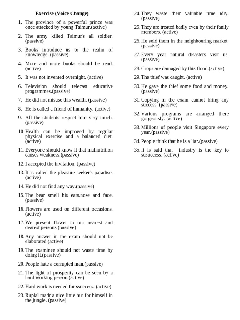 Exercise (Voice | PDF
