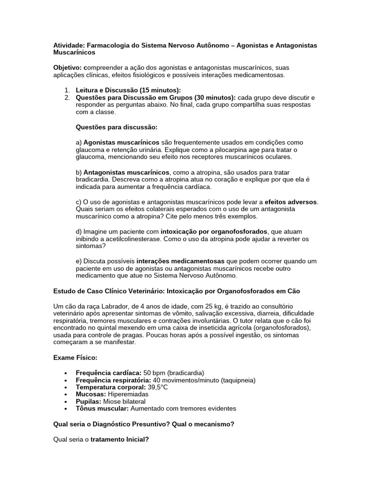 Atividade Colinergico Jhhhi | PDF