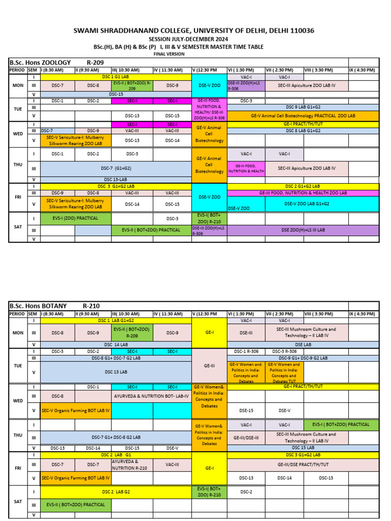 New Building Time Table July-Dec 2024 | PDF