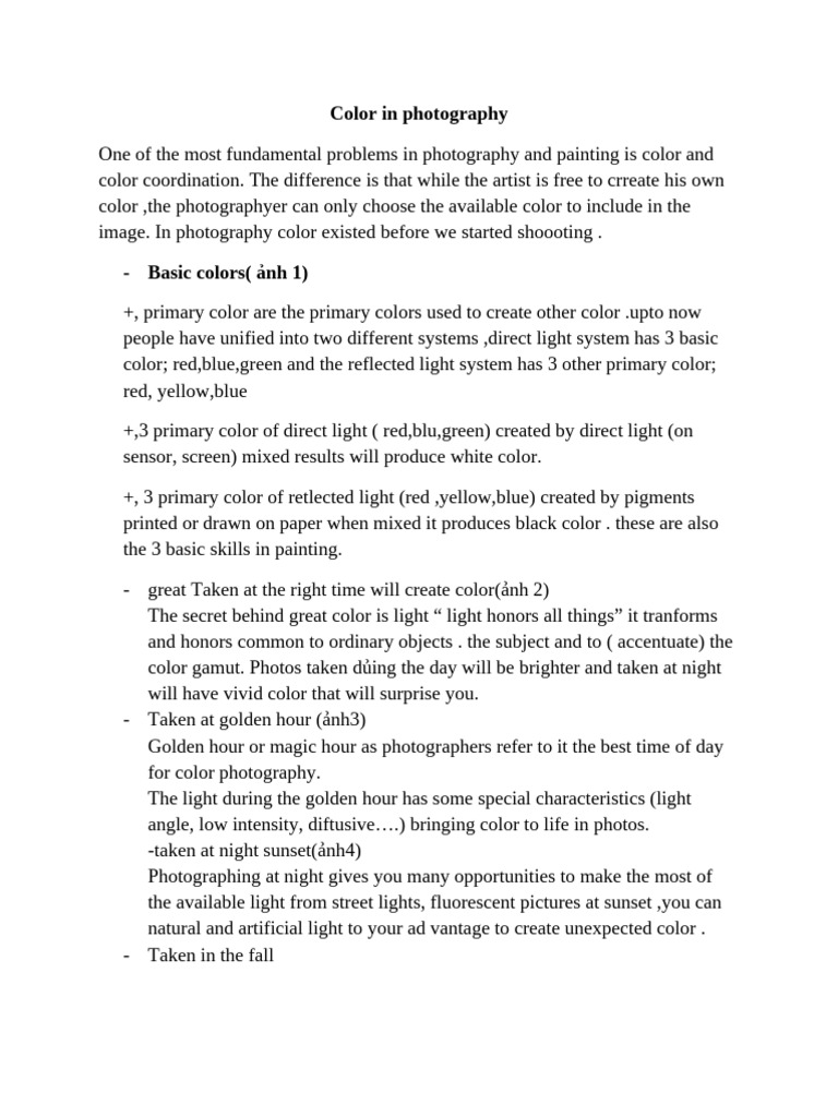 Color in photography | PDF