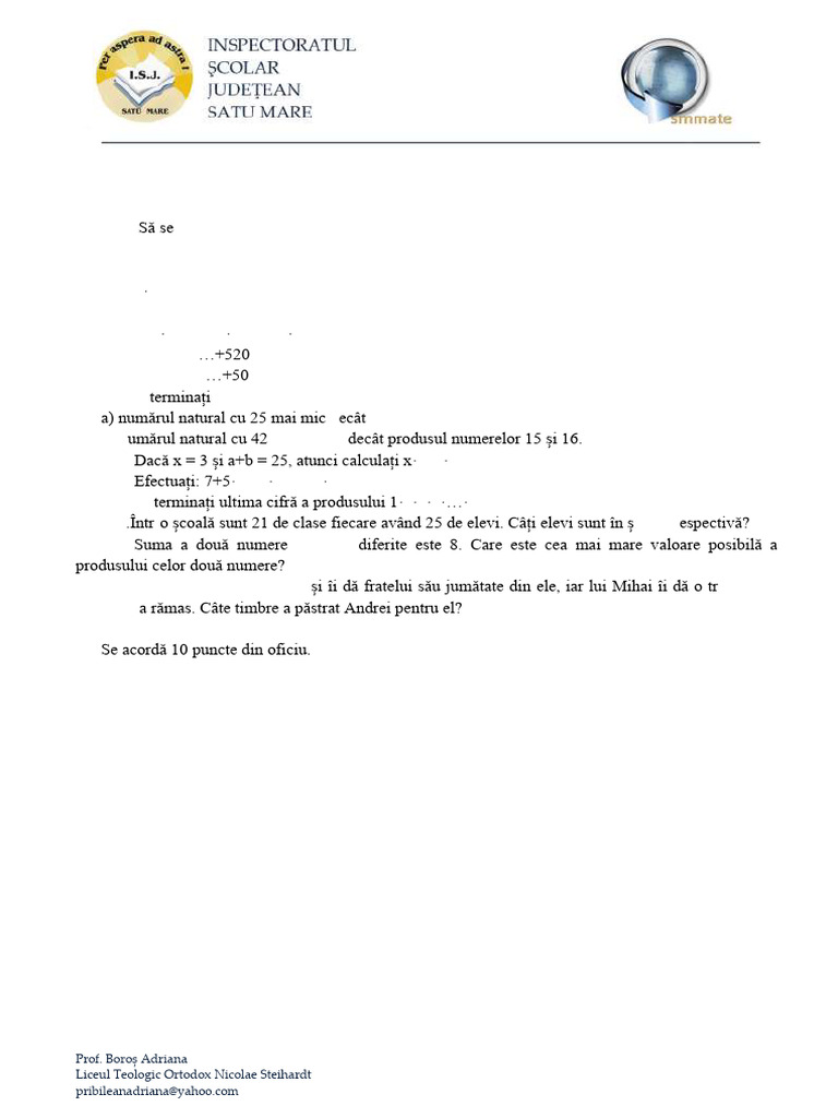 Numere Naturale | PDF