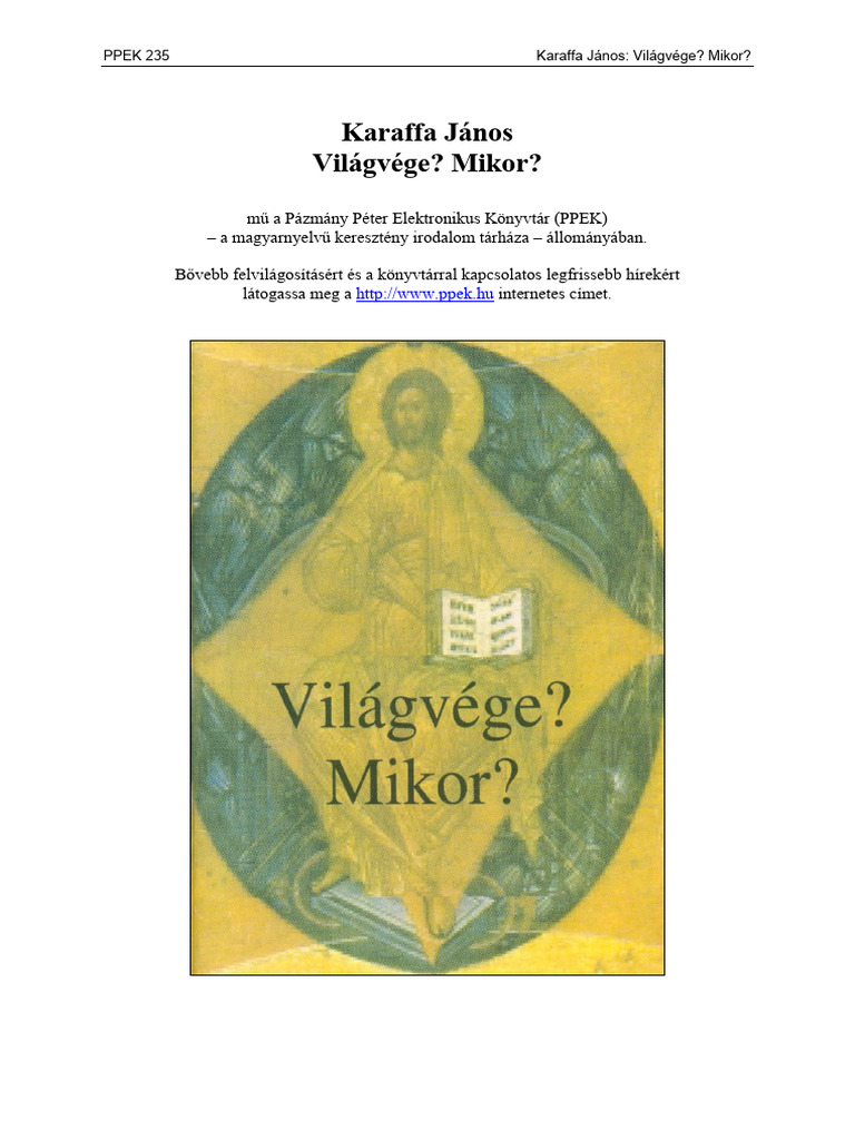 Karaffa Janos Vilagvege Mikor 1 | PDF