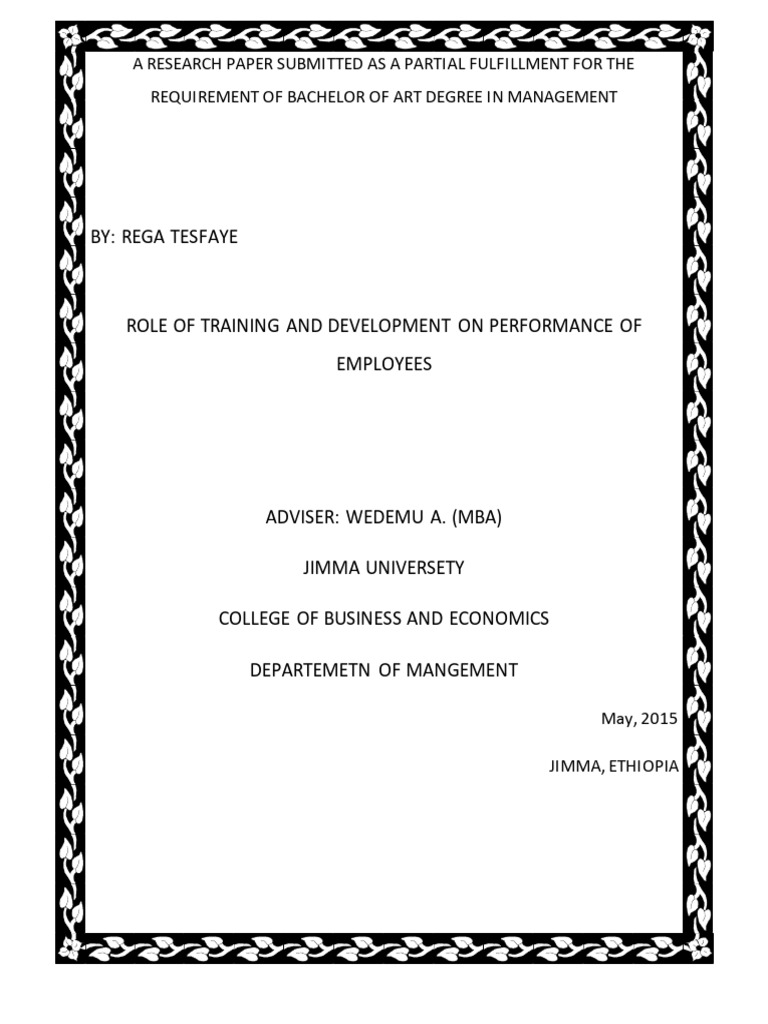 The Role of Training and Development On Performance of Employees | PDF