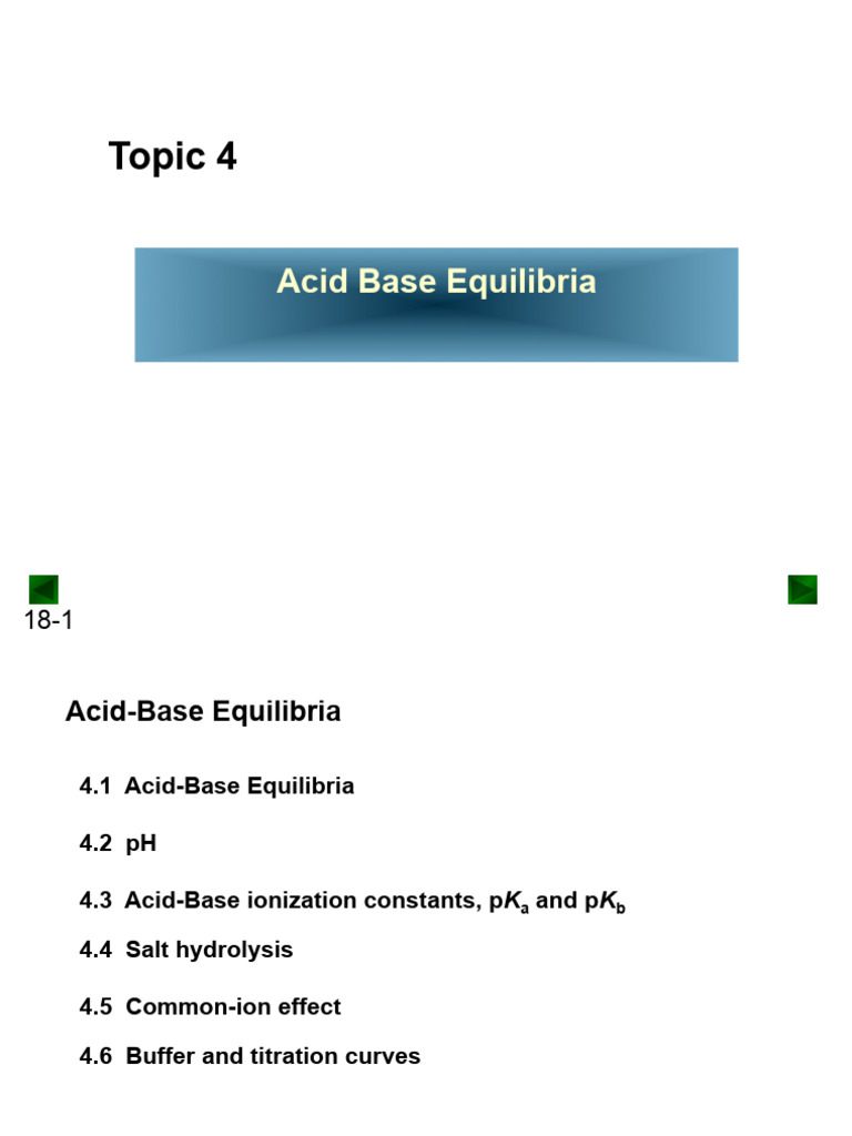 Acid-Base Equilibria | PDF