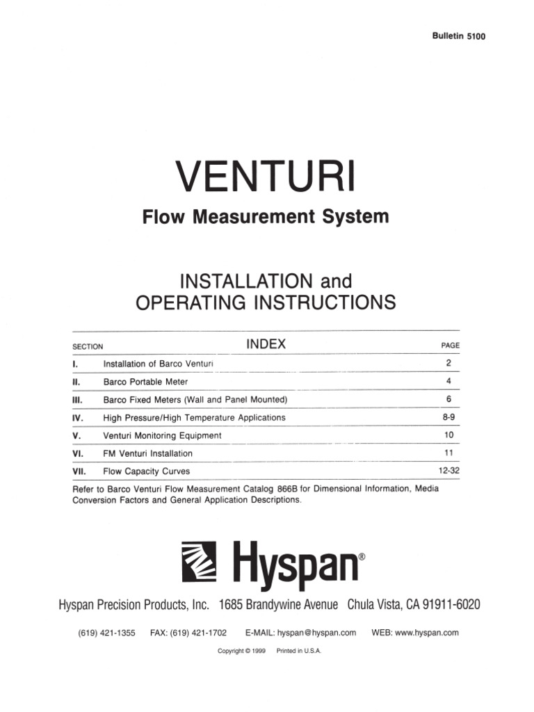 Venturi 5100 | PDF
