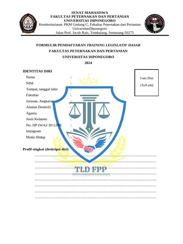 Formulir Pendaftaran TLD FPP 2024 | PDF