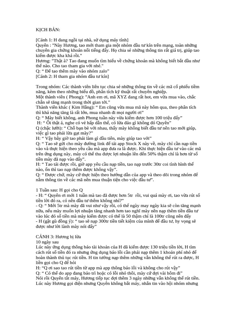 KỊCH BẢN LCK | PDF