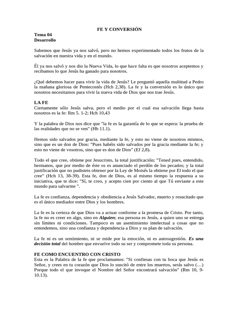 Fe y Conversión | PDF | Fe | Religión y espiritualidad