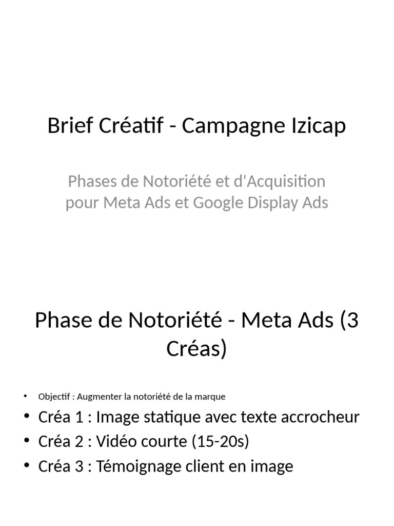 Brief Créatif Izicap | PDF