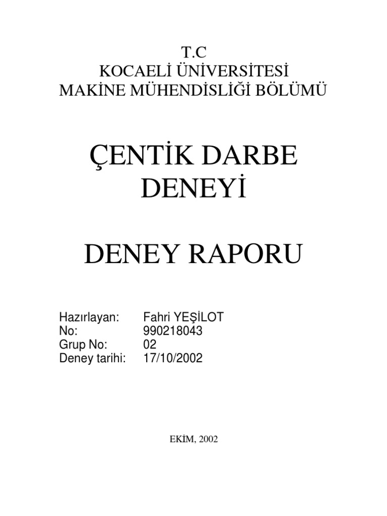Centik Darbe Deneyi | PDF