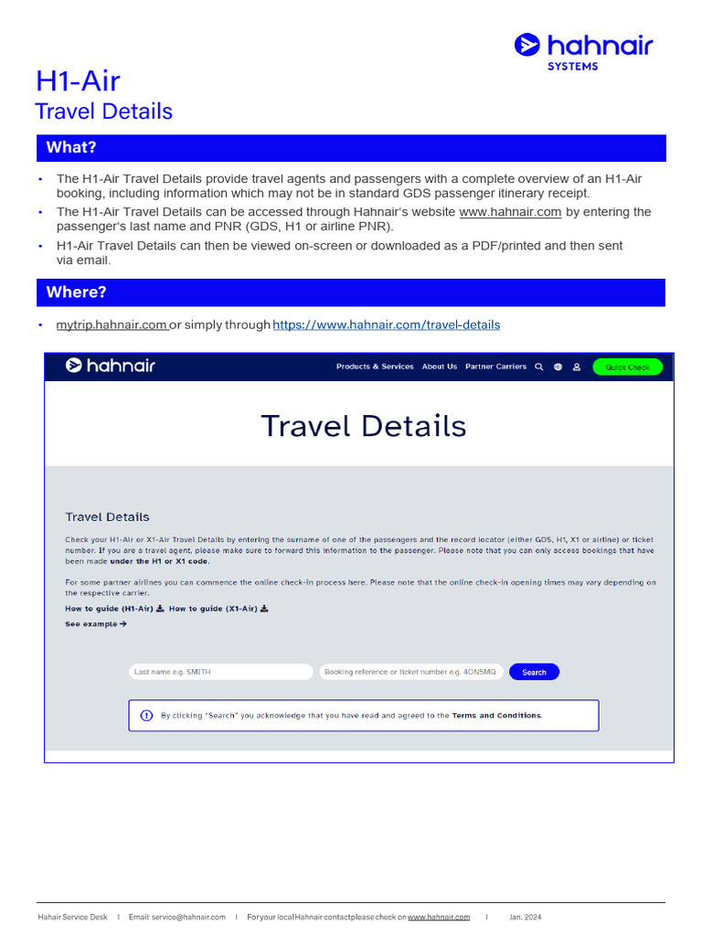 H1 Air Travel Details Guide | PDF
