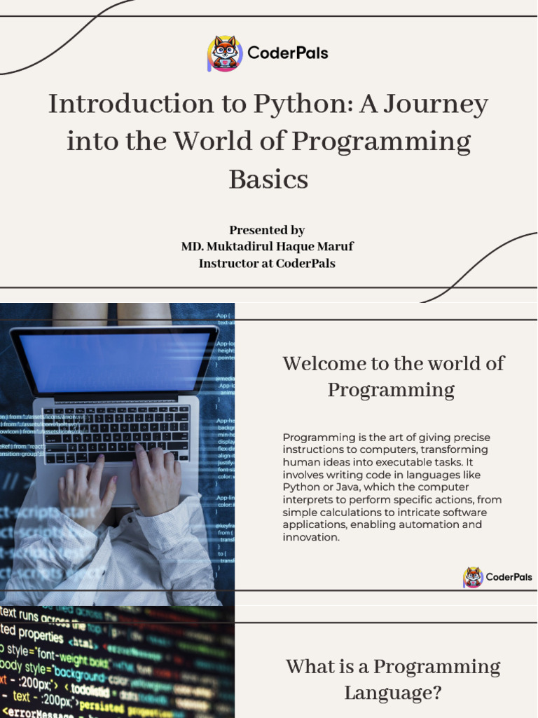 slidesgo-unleashing-python-a-journey-into-the-world-of-programming-basics-20240905212649MWE7 | PDF