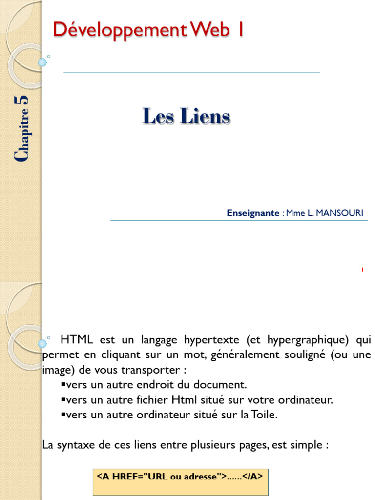 Chapitre 5 Les Liens | PDF