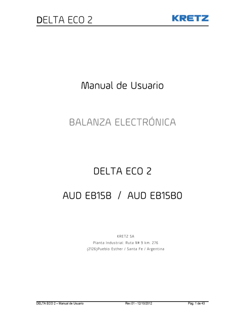 DELTA ECO 2 Manual Usuario R02 | PDF