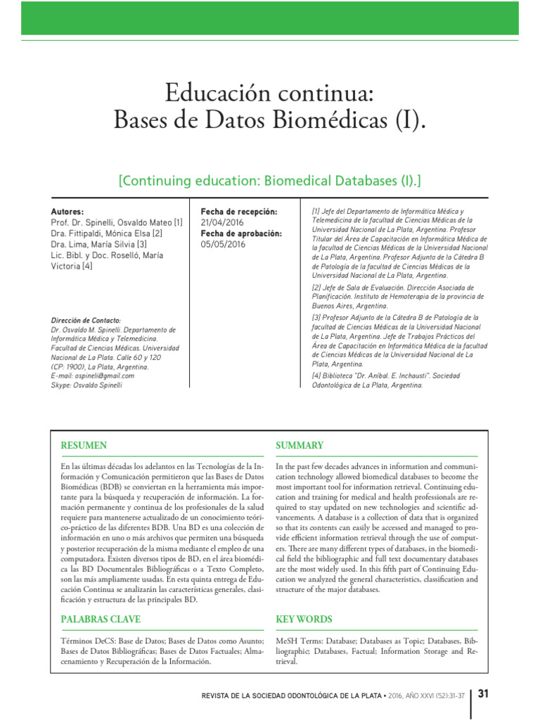 Ampliatoria - Bases de Datos Biomedicas I | PDF