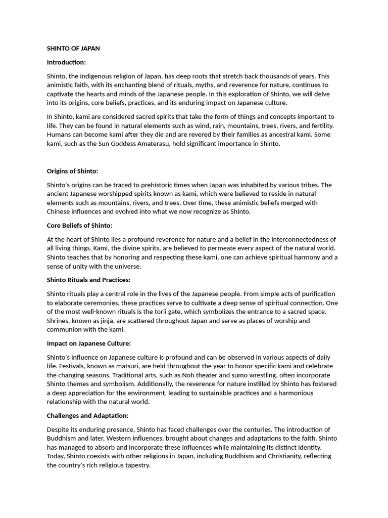 SHINTO of JAPAN Final Handouts | PDF