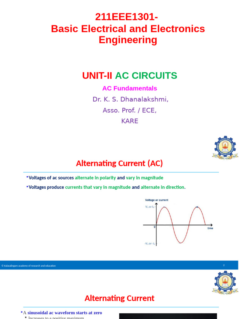 Unit II Ac Circuits | PDF
