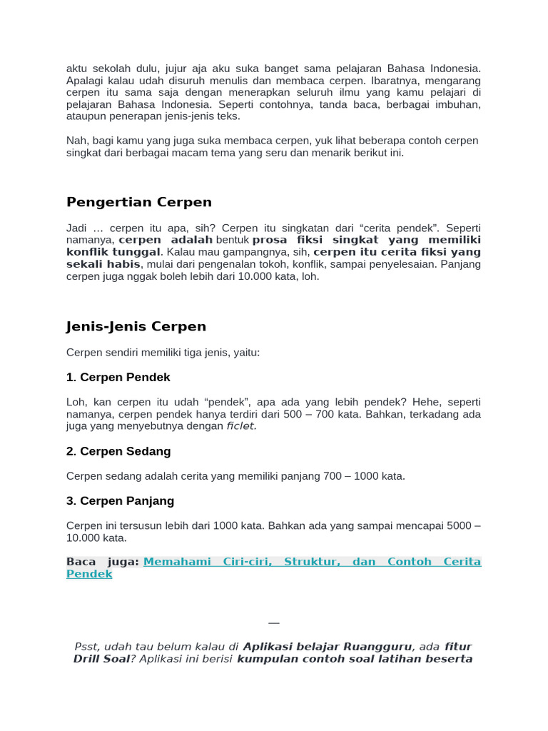 Cerpen 1 | PDF