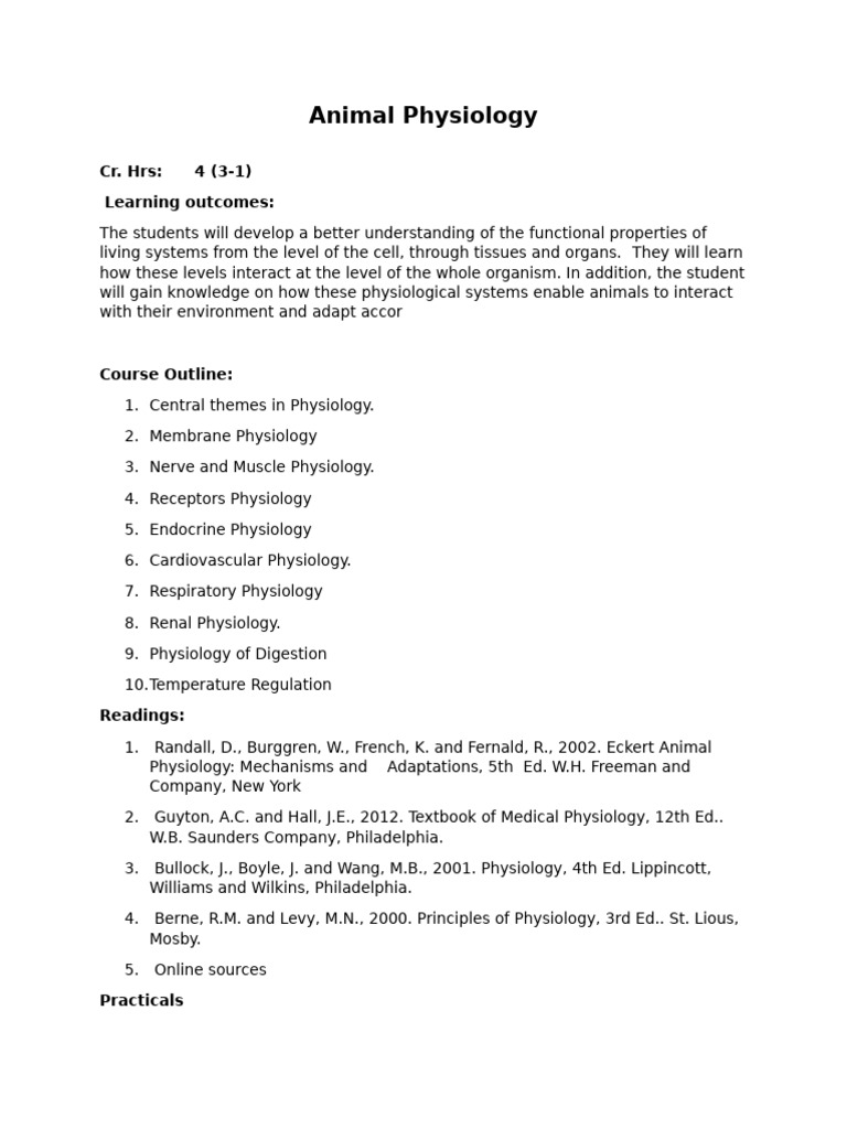 Animal Physiology | PDF