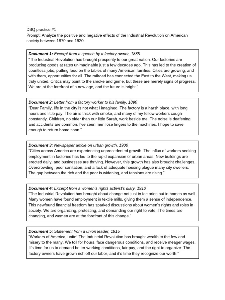 DBQ Practice and Prep | PDF