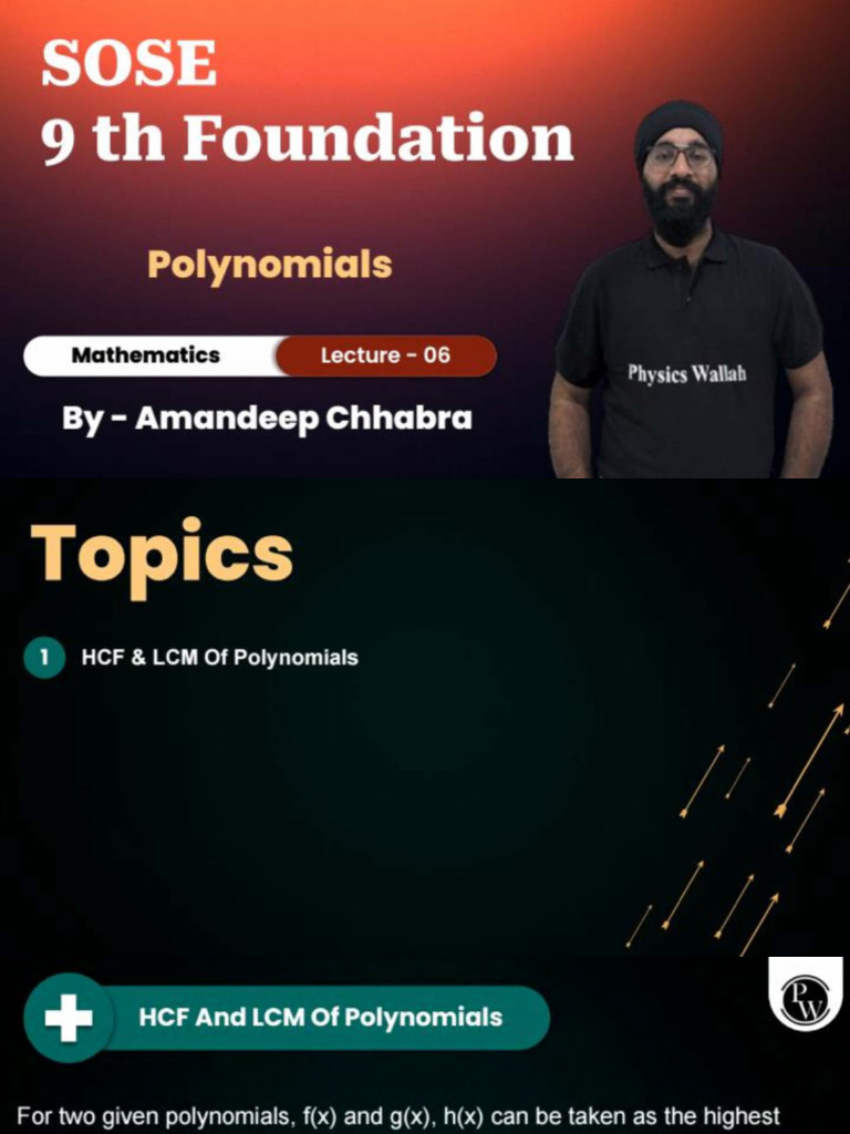 Polynomials - 06 _ Class Notes __ (SOSE 9th Foundation) | PDF