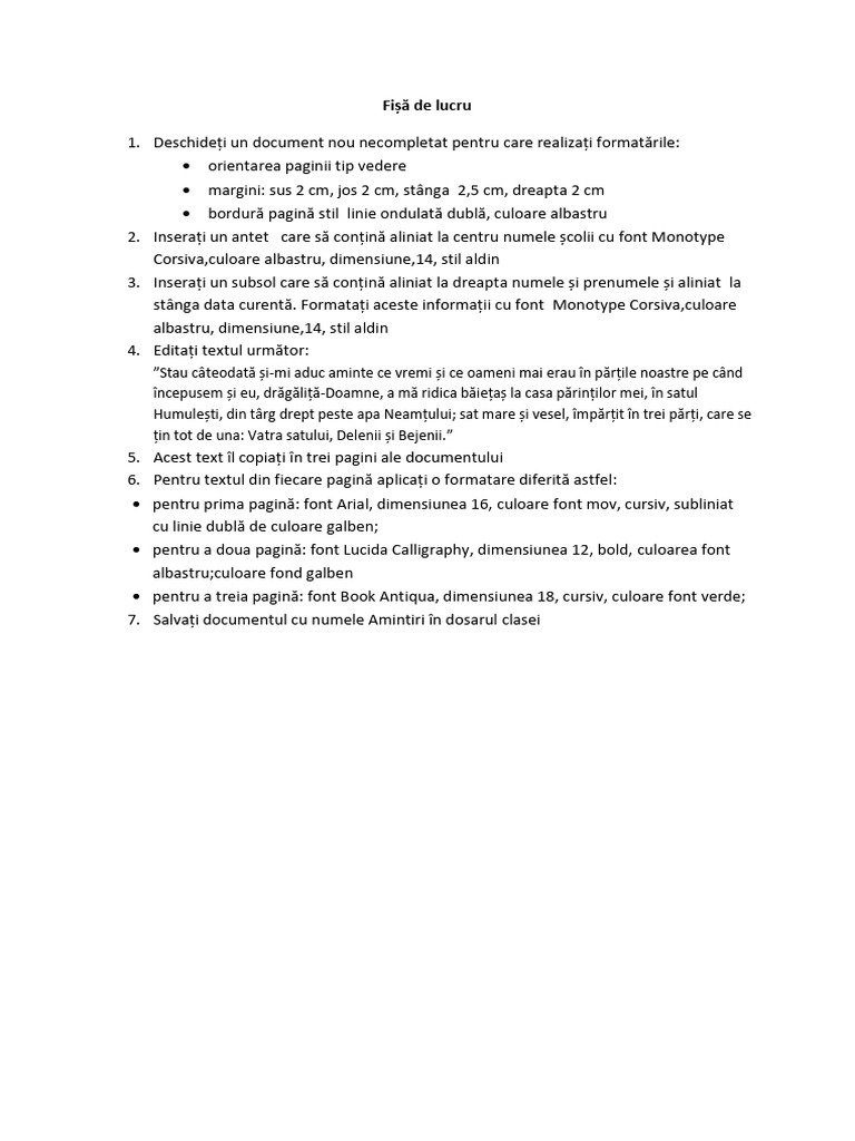 78 Fisa de Lucru | PDF