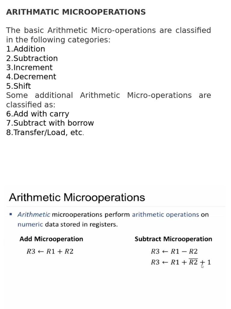 unit1(part2)micro operation and register transfer bus | PDF