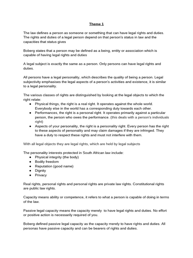 Law of Persons Notes | PDF