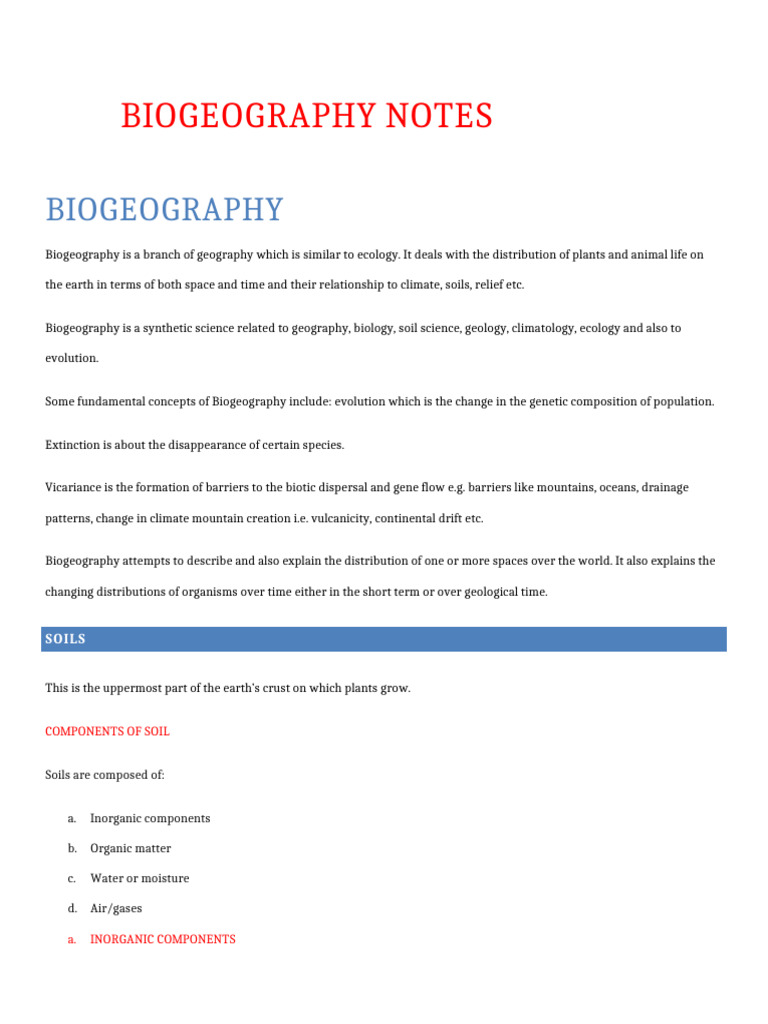Biogeography 1 | PDF | Soil | Erosion