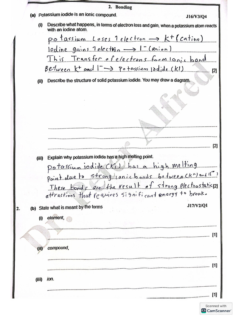 Bonding Homework Paper 4 Chapter 2 | PDF