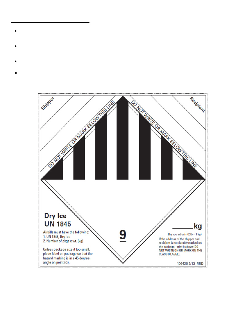 DRY ICE Label - 1 | PDF