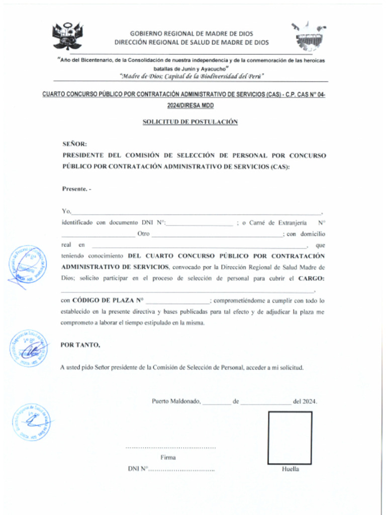 Postulacion Diresa | PDF