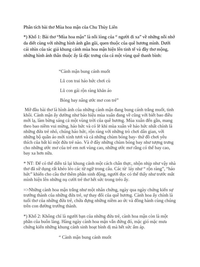 Văn gk2 Mua Hoa Man | PDF