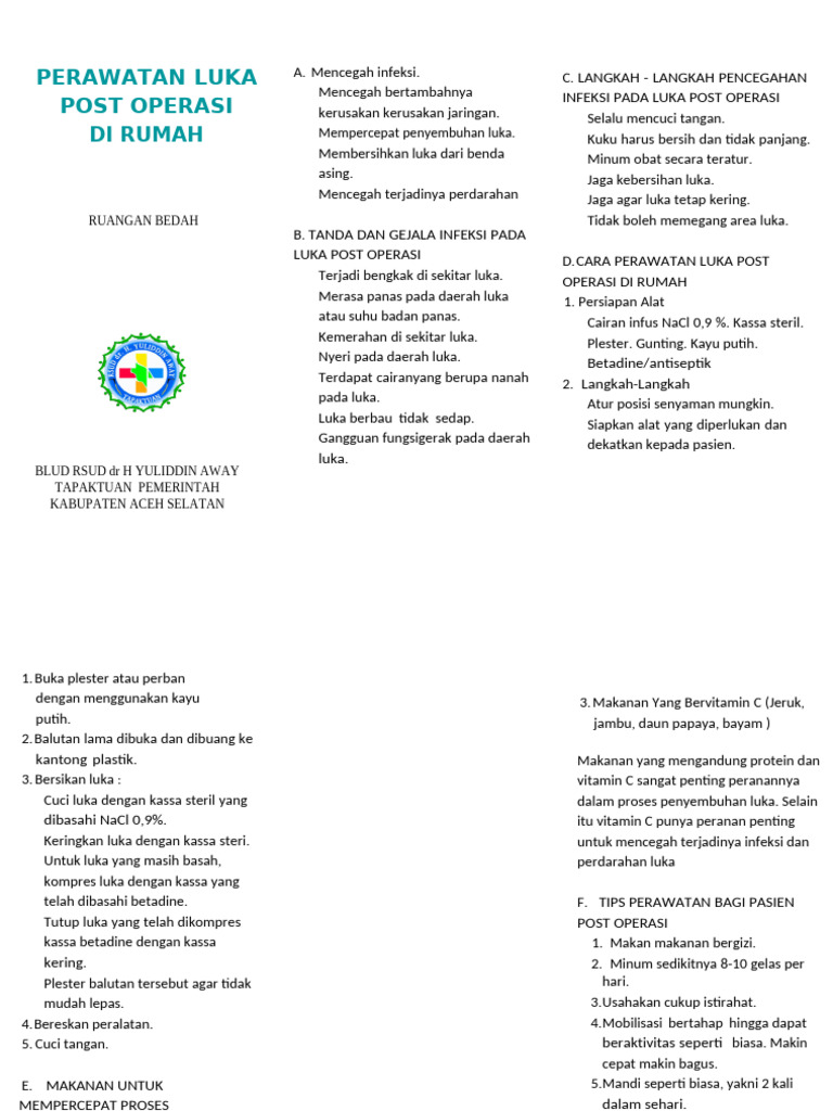 Leaflet Perawatan Luka Post Operasi | PDF