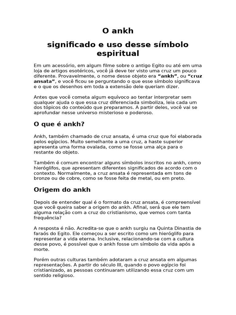 O Ankh | PDF