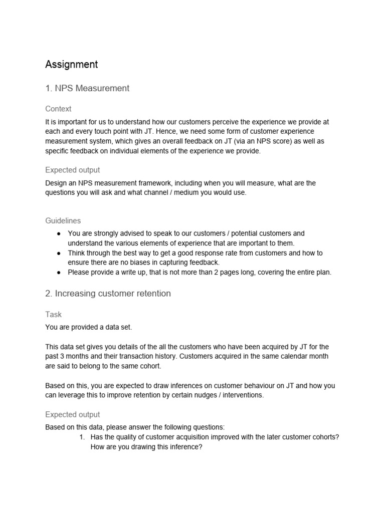Assignment CustomerExperience | PDF