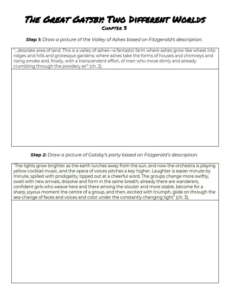 The Great Gatsby:: Two Different Worlds | PDF