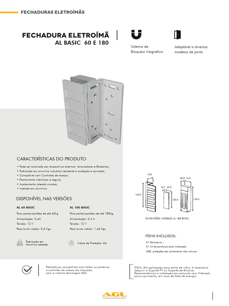 DATASHEET - Fechaduras Eletroímãs | PDF