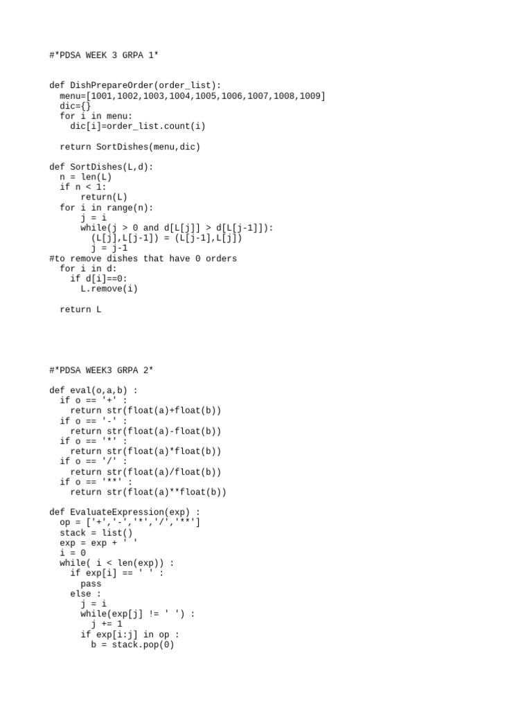 Pdsa Week 3 Grpa | PDF