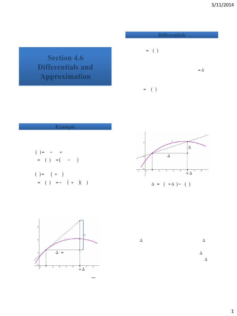 Section 4.6 Differentials and Approximation | PDF