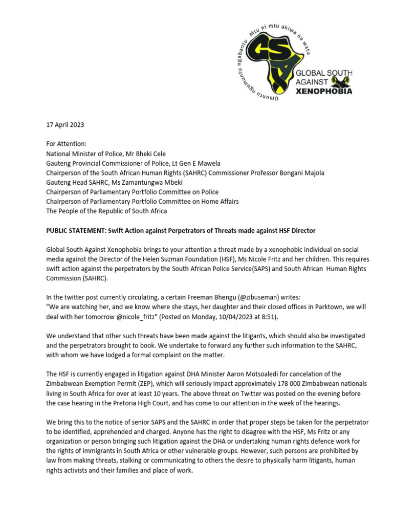 GSAX Public Statment | PDF