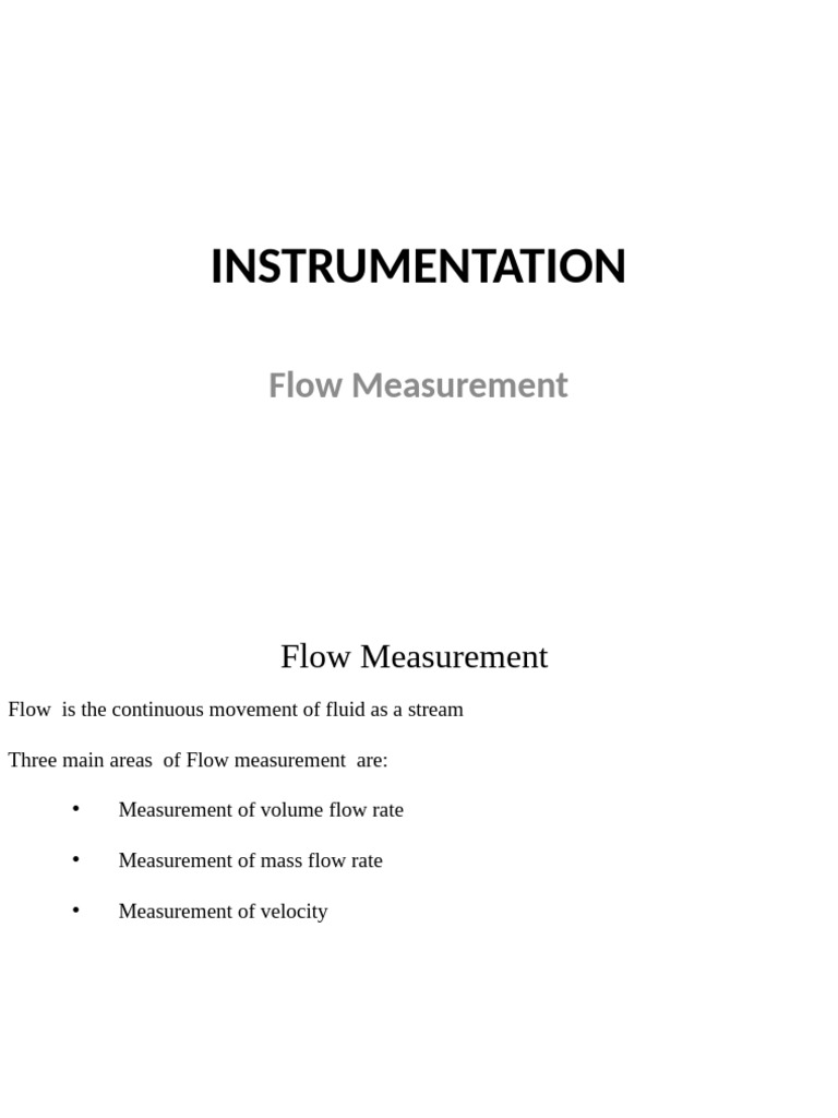 Flow Measurement | PDF | Buoyancy | Flow Measurement