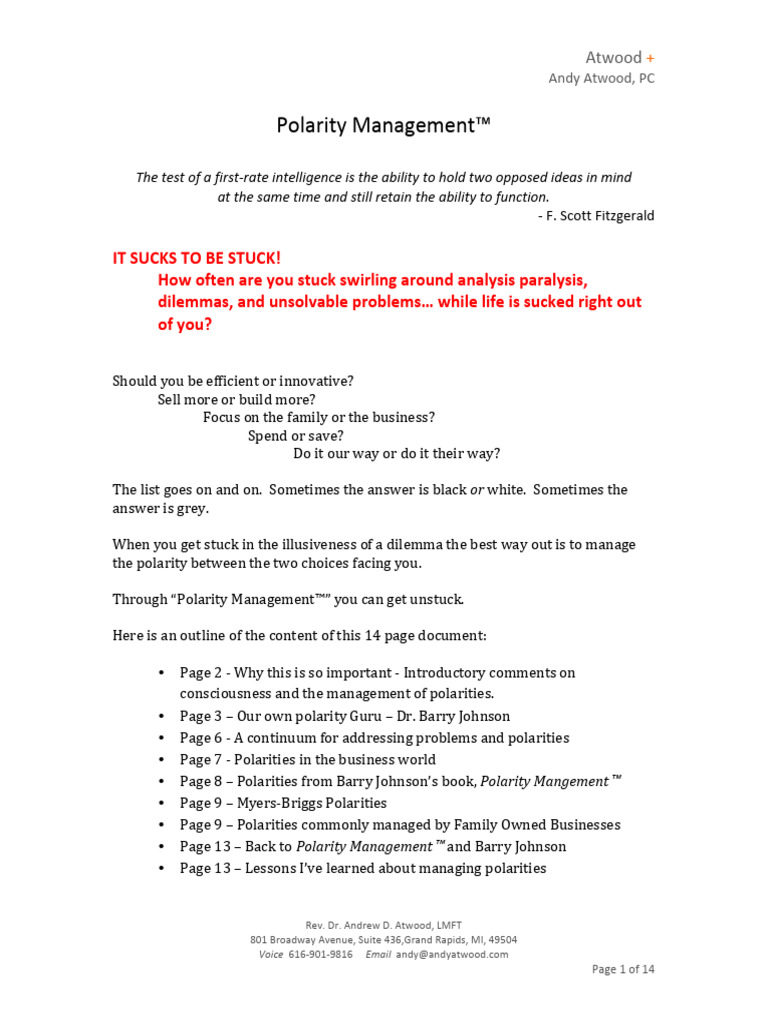 Polarity-Management by Andy Atwood 10.12.14 | PDF
